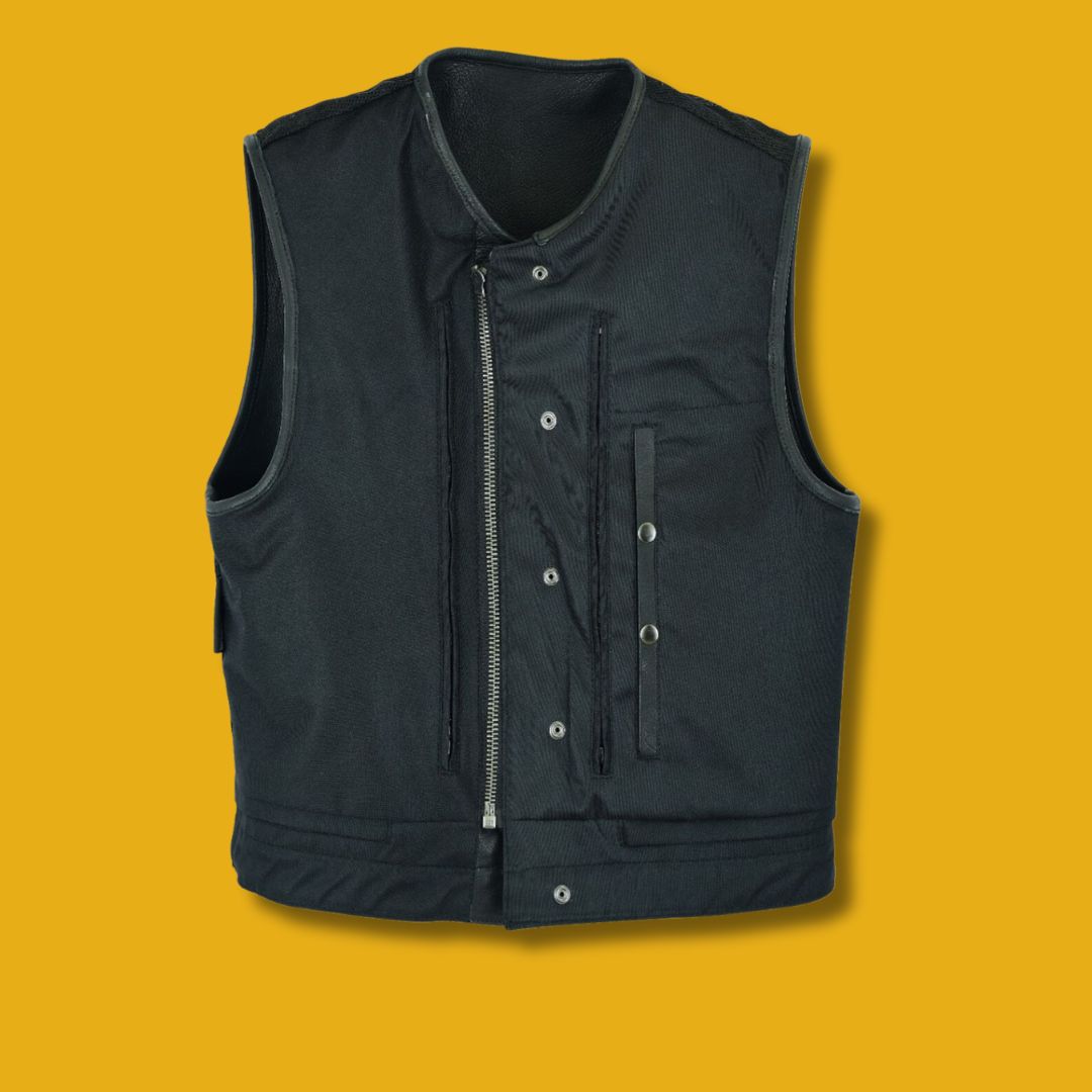 Milwaukee Riders® Low Cut - Mens Leather Motorcycle Club Vest - Jabali ...